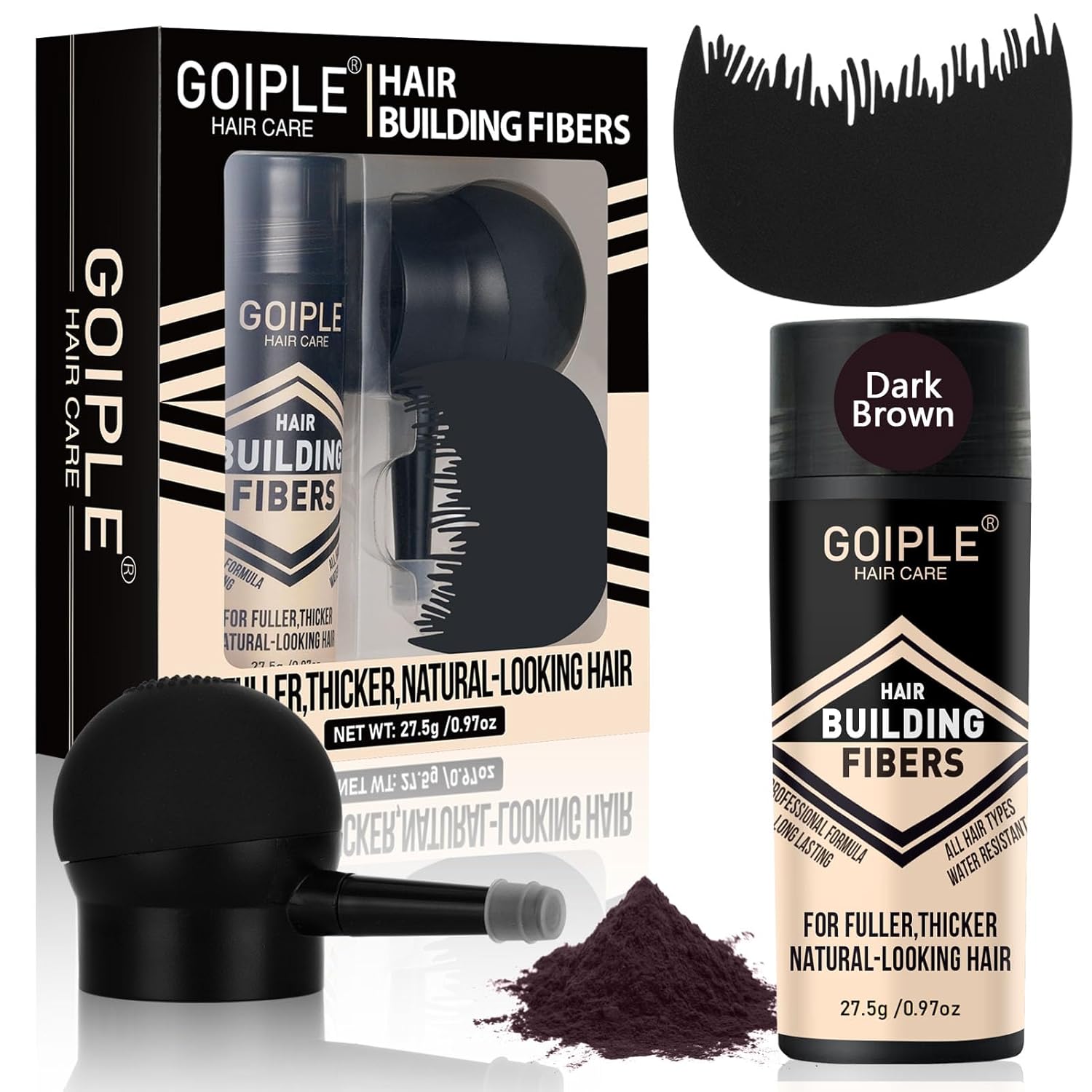 Amazon.com: Hair Fibers for Women & Men Hair Building Fibers Spray Pump ...