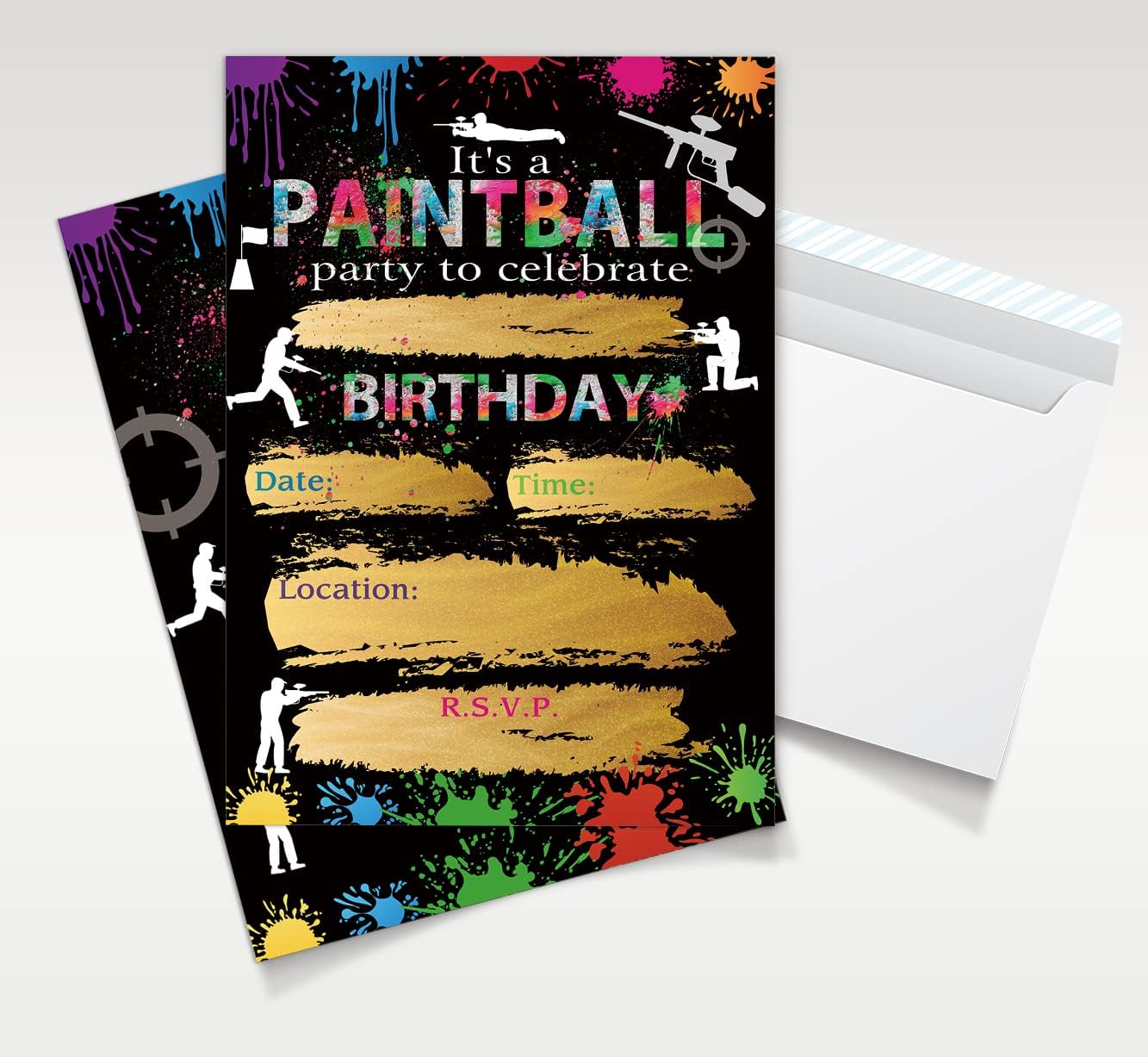 Amazon.com: Paintball Themed Birthday Party Invitations(25 Invitation ...