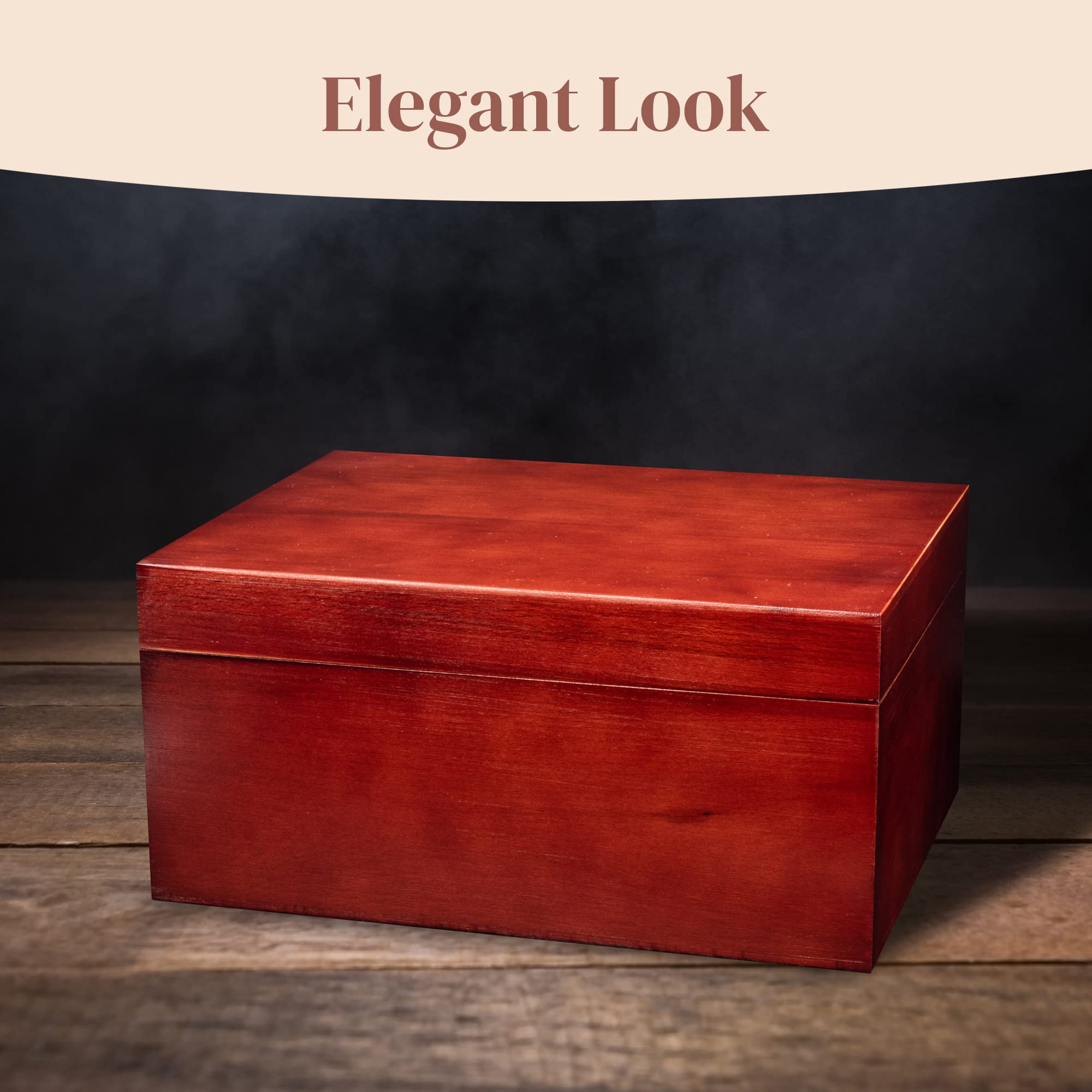 HKG Deluxe- Large Memory Wooden Box with Hinged Lid Beech Wood 11'5x8 ...