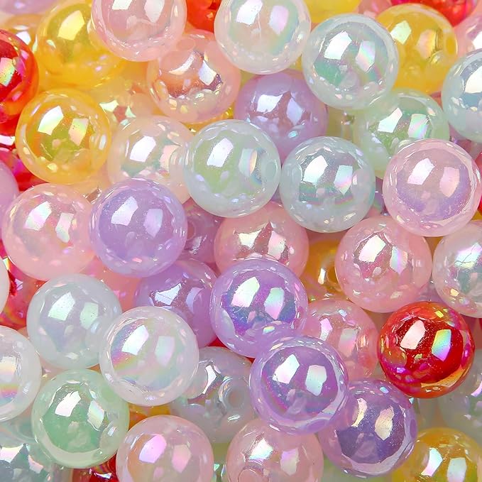 Amazon.com: BERMRO 16mm Acrylic Beads Transparent Color Bead 100pcs Pen ...