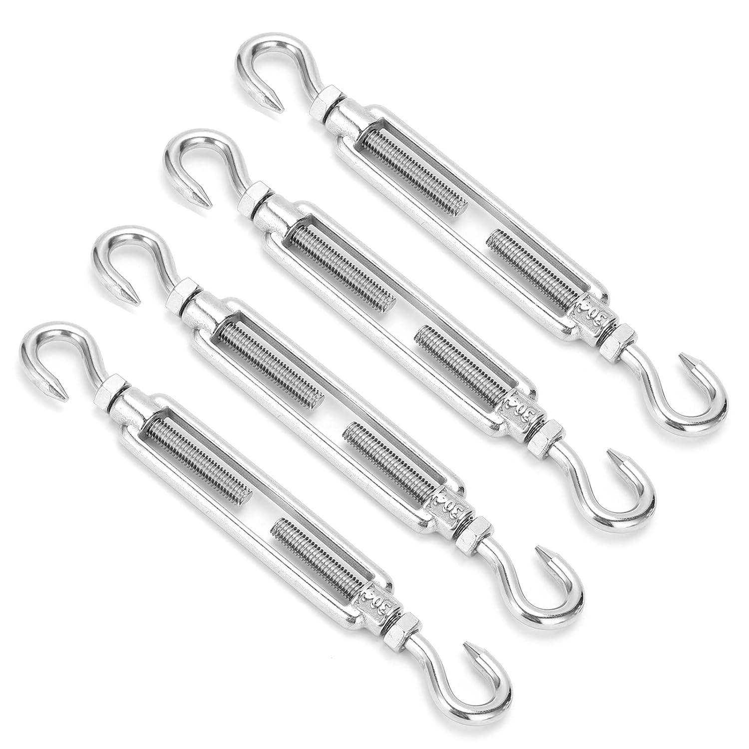 Set Of 2 Tension Hook Stainless Steel Hook To Hook Turnbuckle C To C set-of-2-tension-hook-stainless-steel-hook-to-hook-turnbuckle-c-to-c
