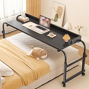 Mobility Overbed Table With Wheels, Height & Width Adjustable Standing ...