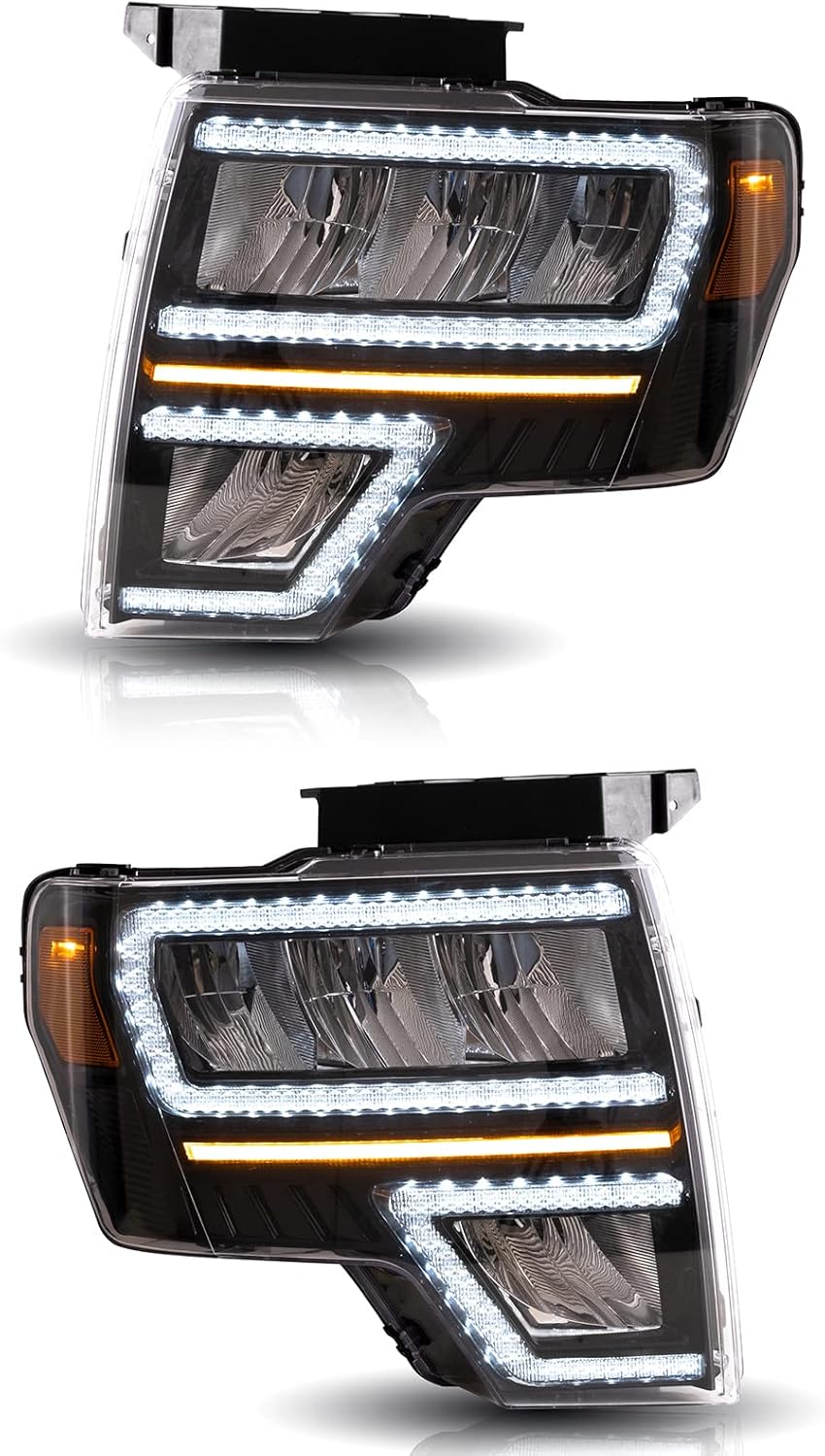 Amazon.com: Vland Led Reflector Headlights Assembly Dynamic DRL For ...