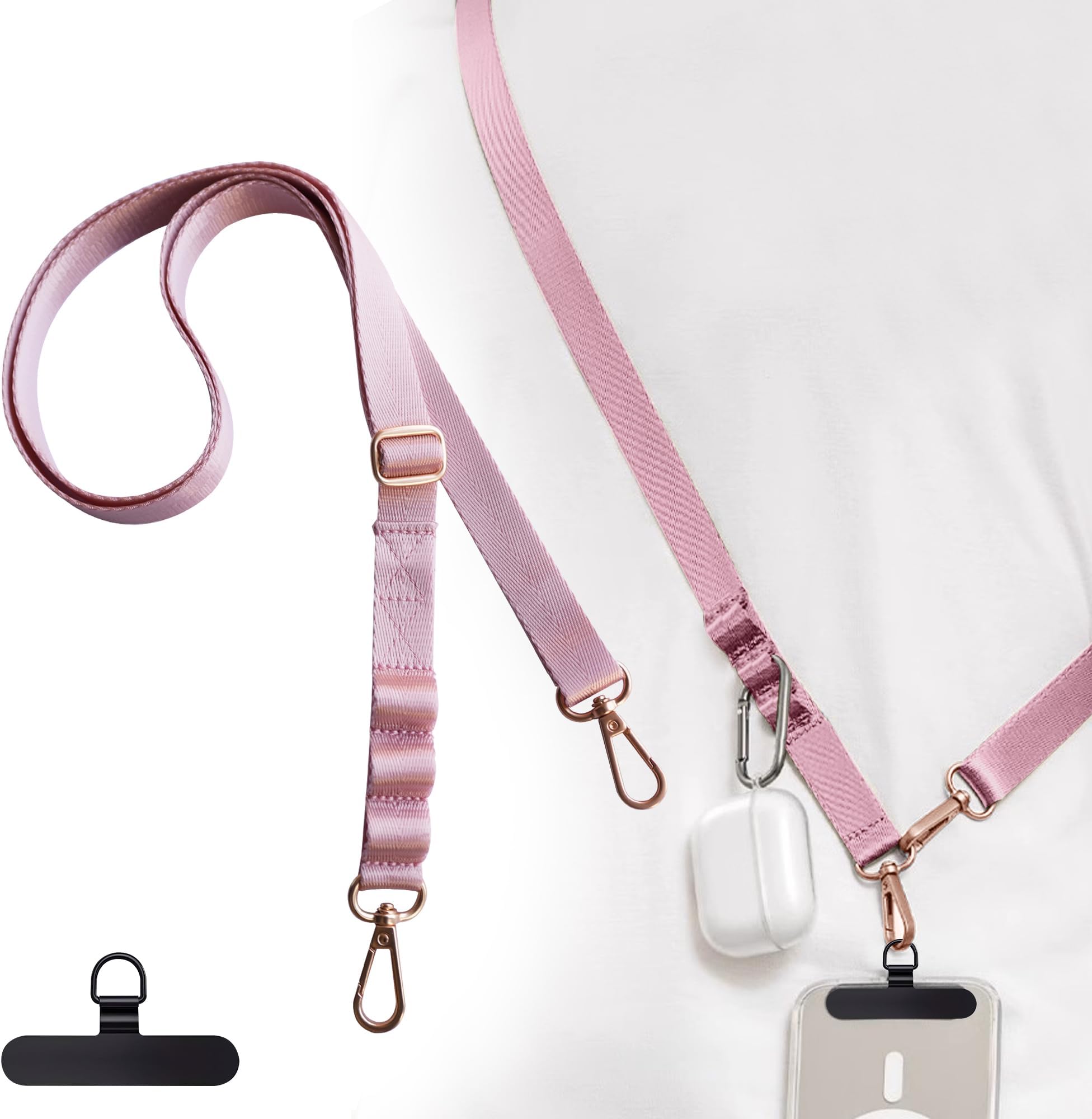 Amazon.co.jp: [SURPHY] 携帯ストラップ 首掛け/肩掛け/斜め掛け （ラベルパッチ 付き*2枚 スマホ ストラップ ネックストラップ 長さ調整可能 忘れ物防止 全機種対応 ...