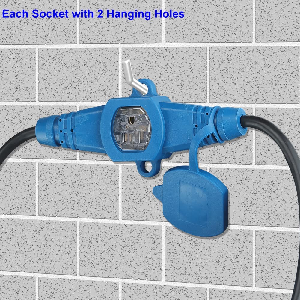 Erboelec 50 Feet Multi Outlet Extension Cord,7 Nema 5-15R Evenly Spaced ...