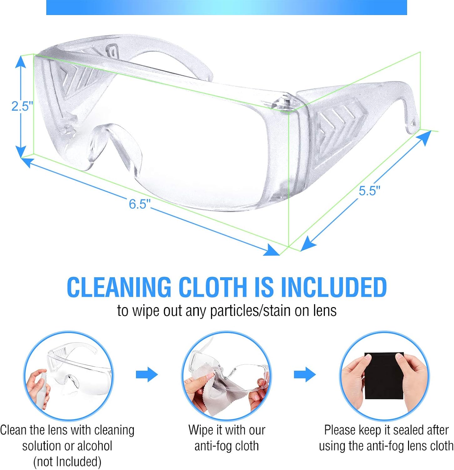 Buy Safety Goggles Anti-Fog & Scratch Resistant Protective Glasses for ...