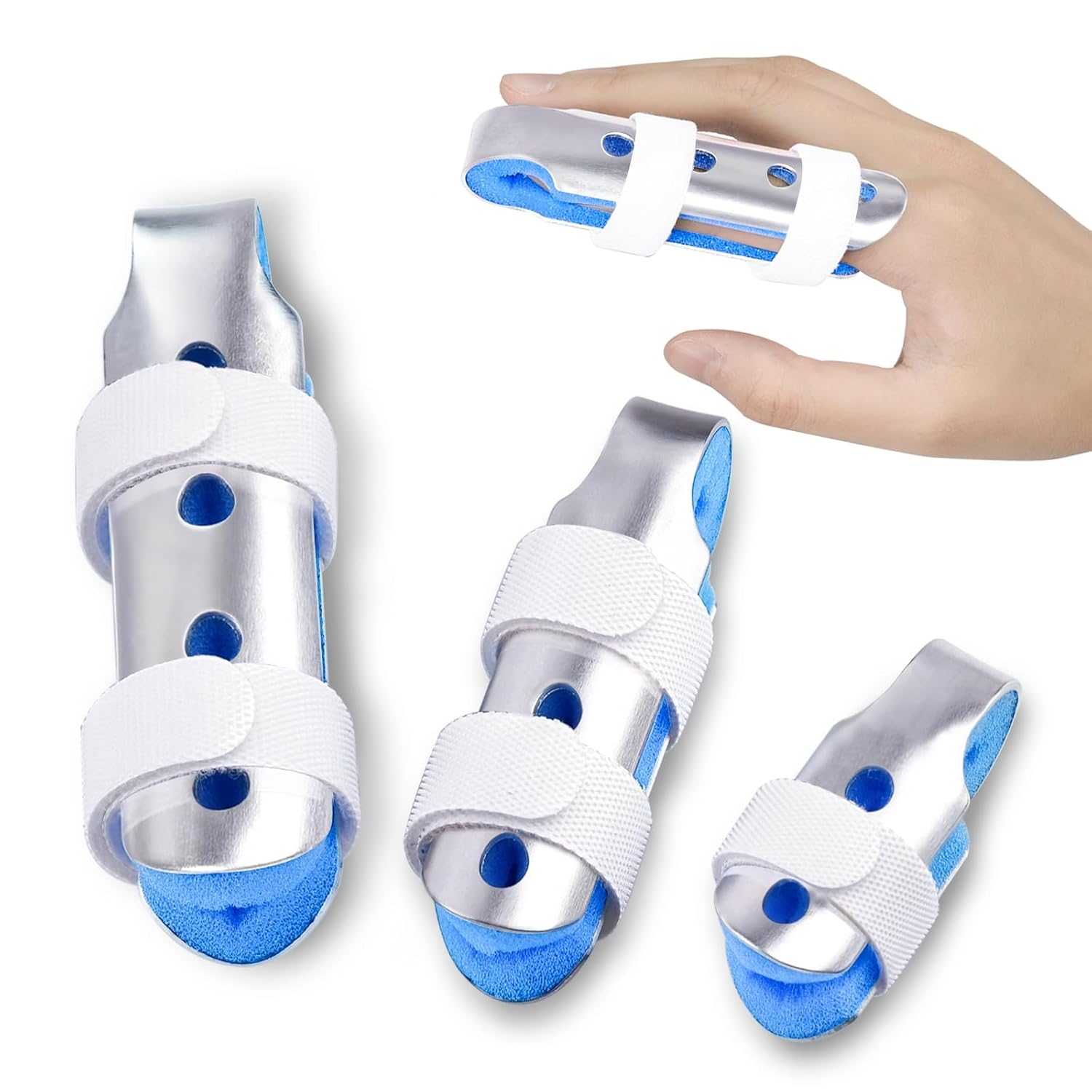 Amazon.com: RHINO RESCUE Finger Splint, Set of 3 Sizes Broken Thumb ...
