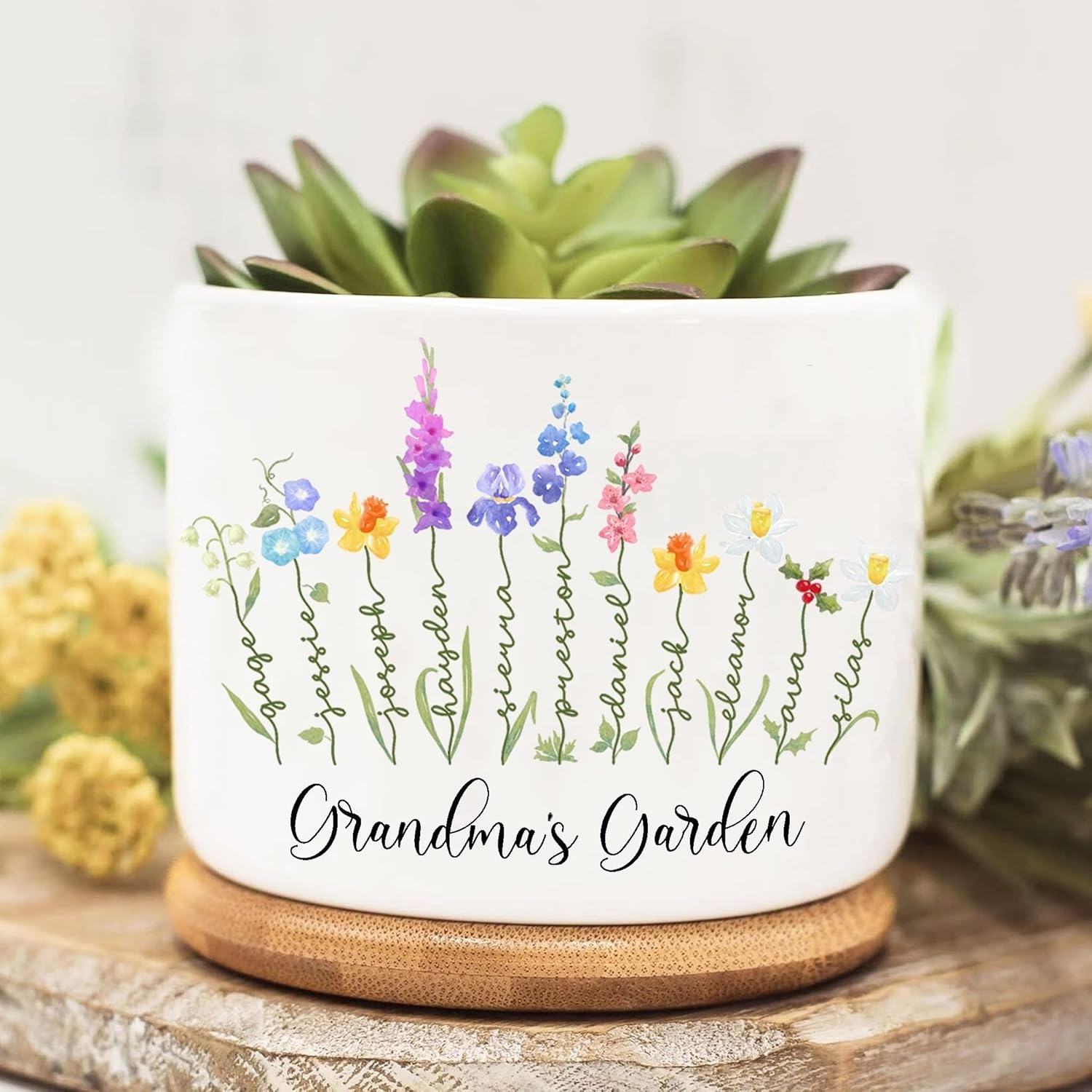 Amazon.com: CustomsMerch Personalized Grandma's Garden Plant Pot, Nana ...