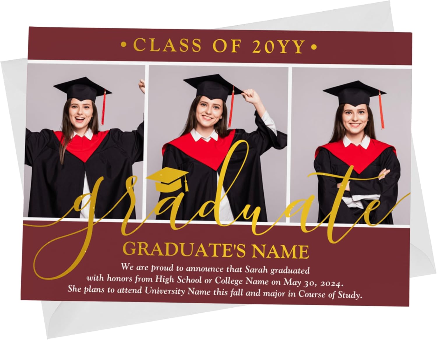 Amazon.com : Gstdnhg Personalized Graduation Invitations 2024 Custom ...