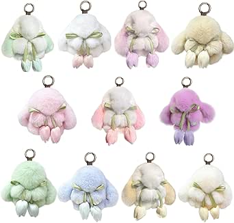 Amazon.com: Bunny Lulu Keychain with Tin Easter Gifts for Her Soft ...