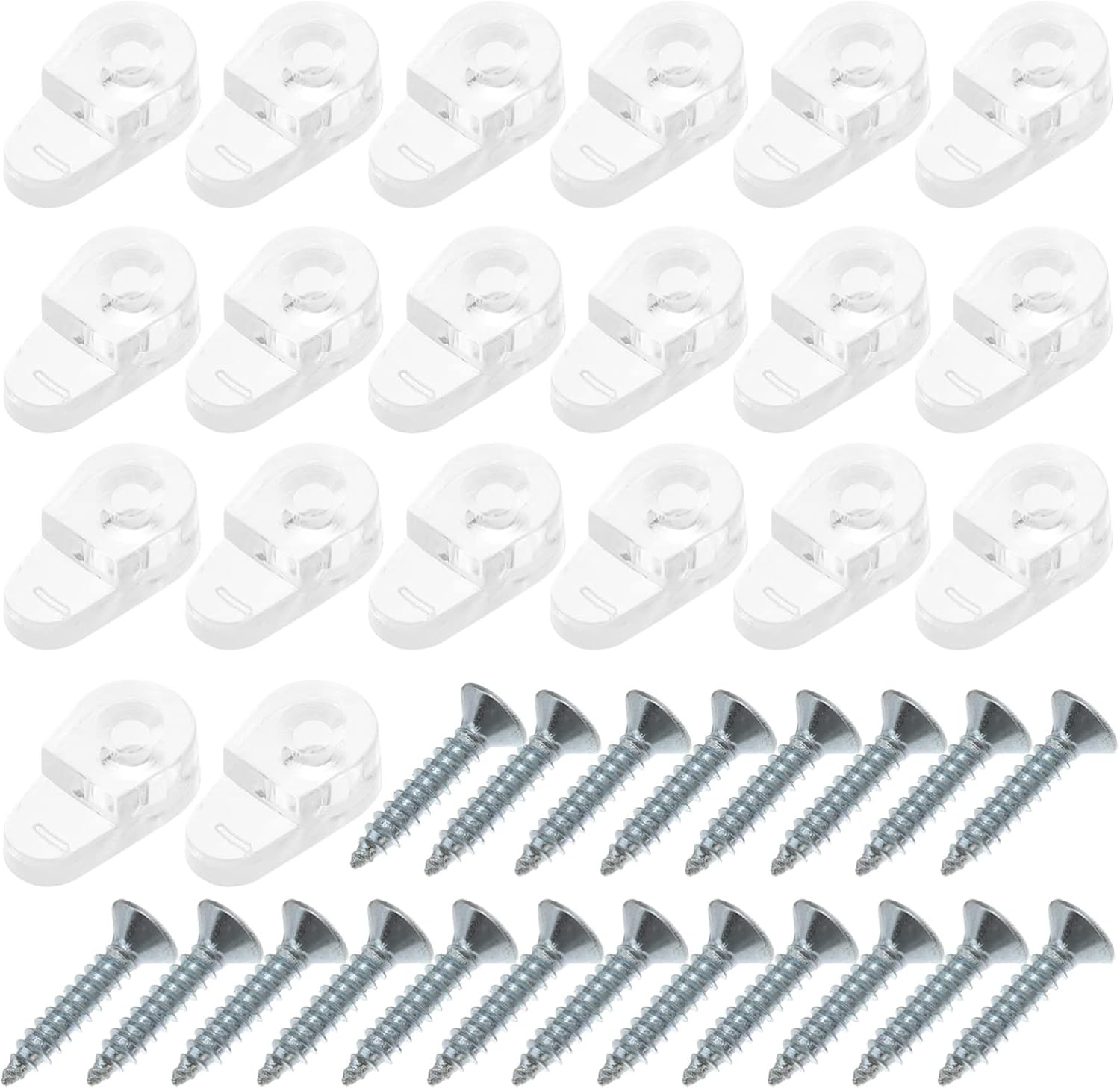 Cabilock 20Pcs Glass Door Retainer Clips Kit Plastic Clear Glass ...
