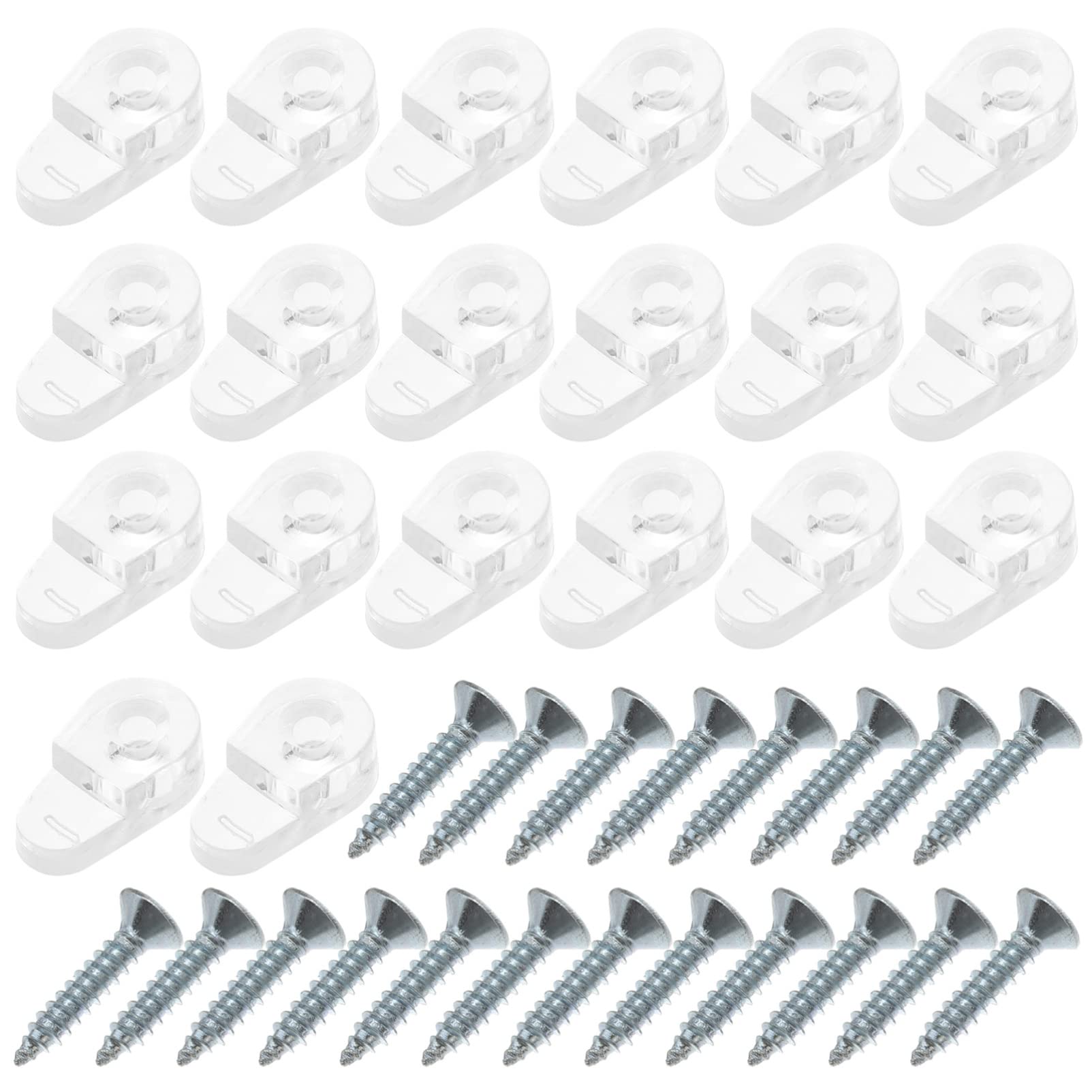Cabilock 20Pcs Glass Door Retainer Clips Kit Plastic Clear Glass ...