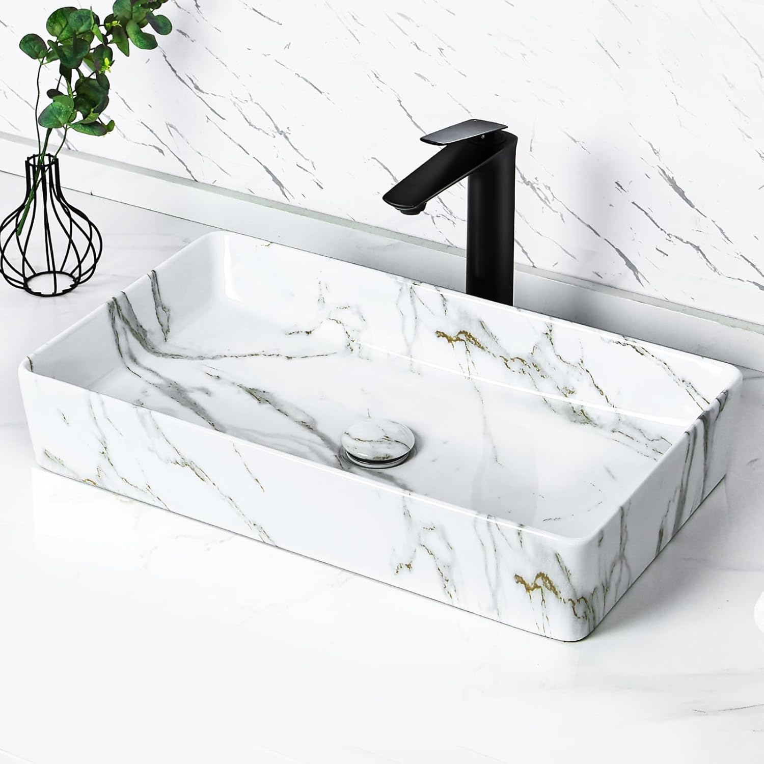 Tysun Vessel Sink Rectangular - 24'' x 14'' Modern Bathroom Rectangle ...