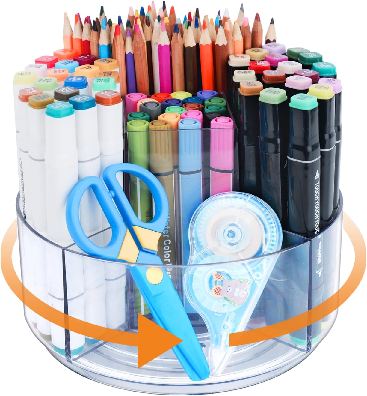 Amazon.com: HeiMma Acrylic Pencil Pen Holder for Desk, Large 10 ...