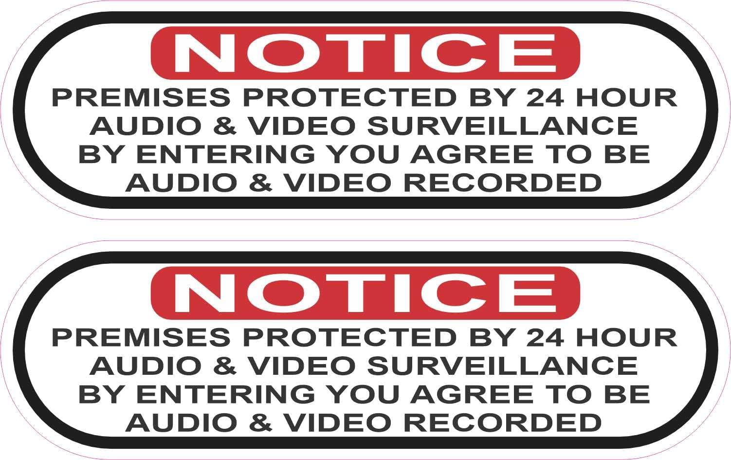 Amazon.com: StickerTalk Protected by Audio and Video Surveillance Vinyl ...