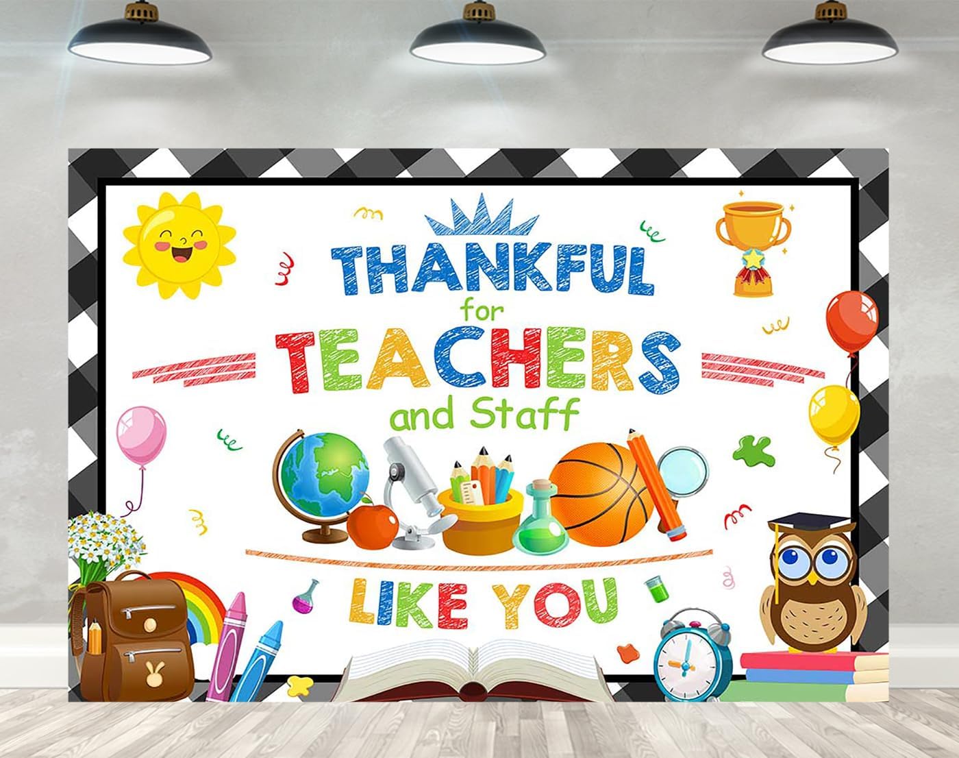 Amazon.com : Ticuenicoa 5×3ft Thank You Teachers Backdrop Staff Teacher ...