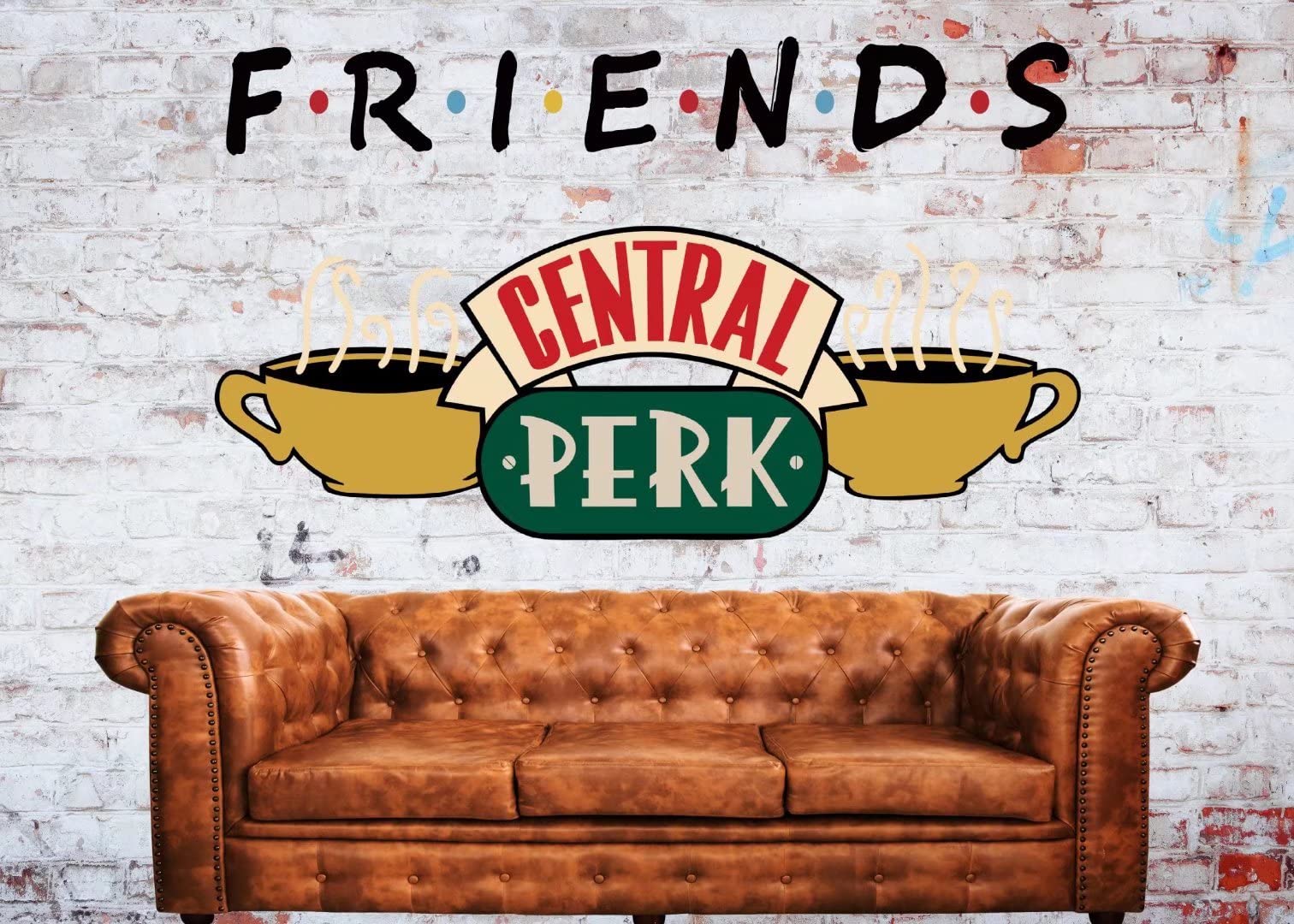 Buy BELECO 8x6ft Fabric Friends Central Perk Backdrop Retro Pub Sofa ...