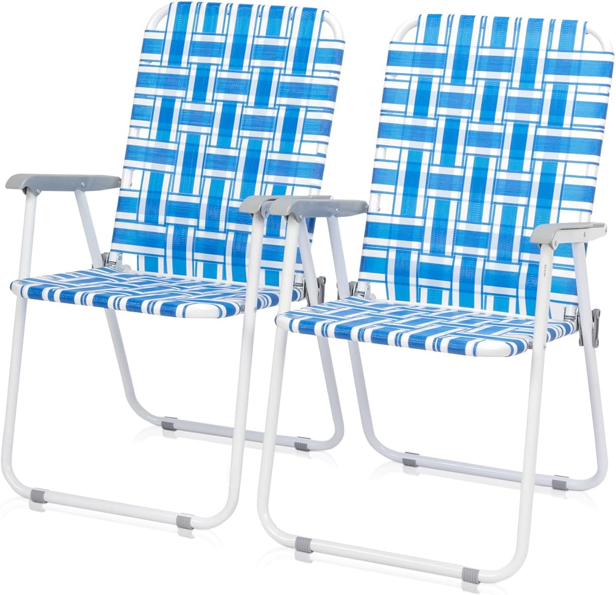 Amazon.com: Kcelarec High Back Outdoor Lawn Concert Beach Folding Chair ...