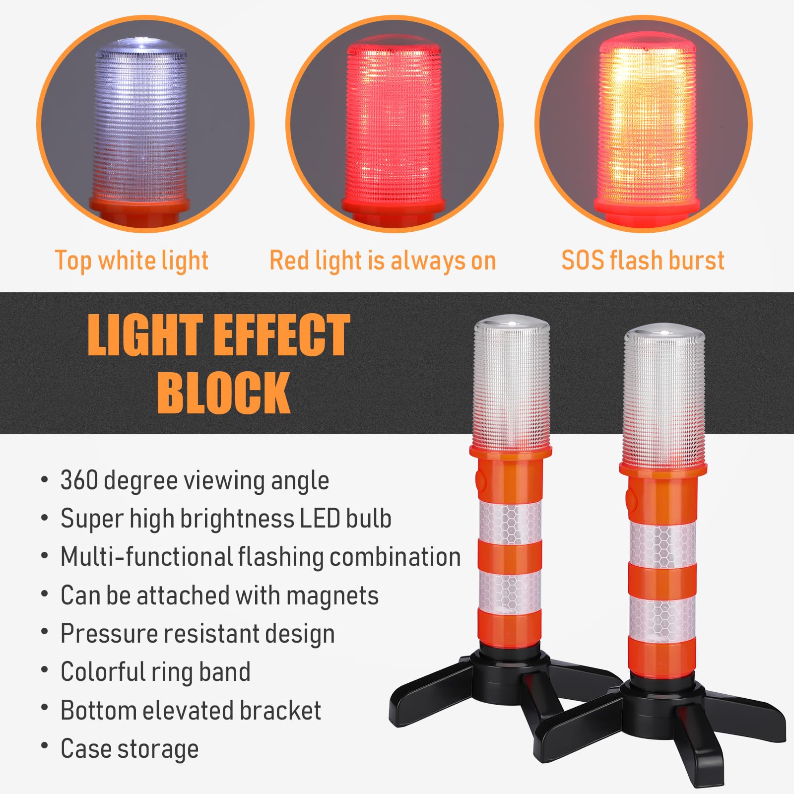 Snapklik.com : Leumoi 12 Pcs Emergency LED Road Flares Kit Safety ...
