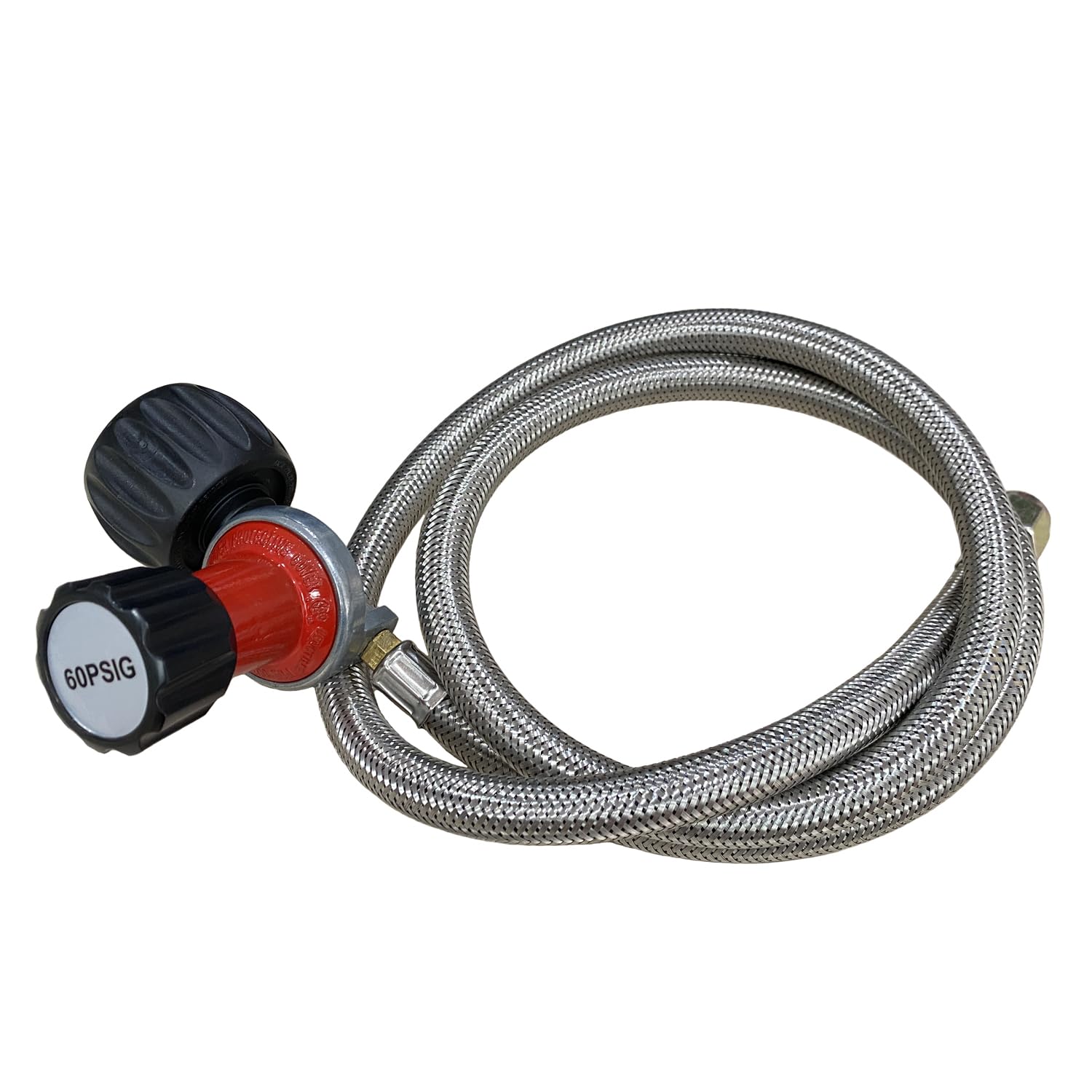0~60PSI High Pressure Adjustable Propane Regulator w/4FT Stainless ...