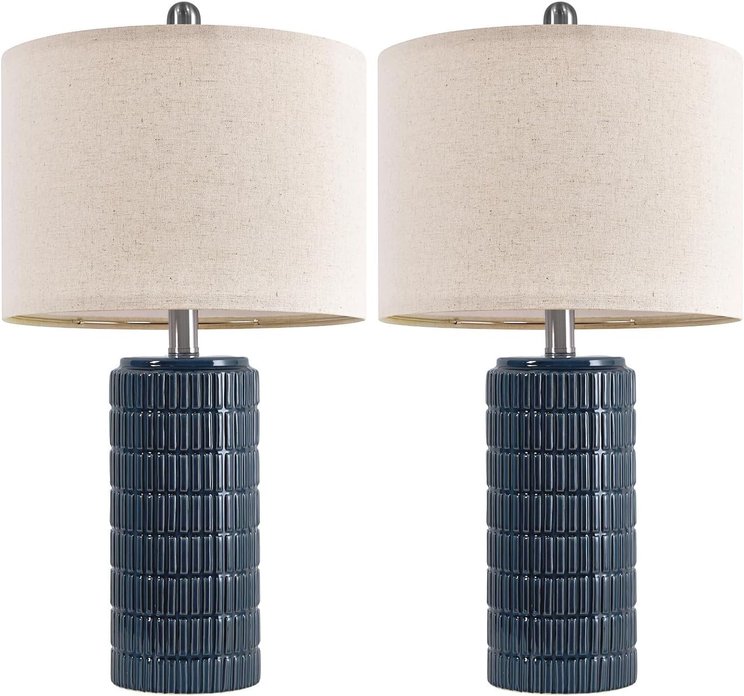 Practical Touch 23-Inch Modern Ceramic Table Lamps - 2-Pack with Linen ...