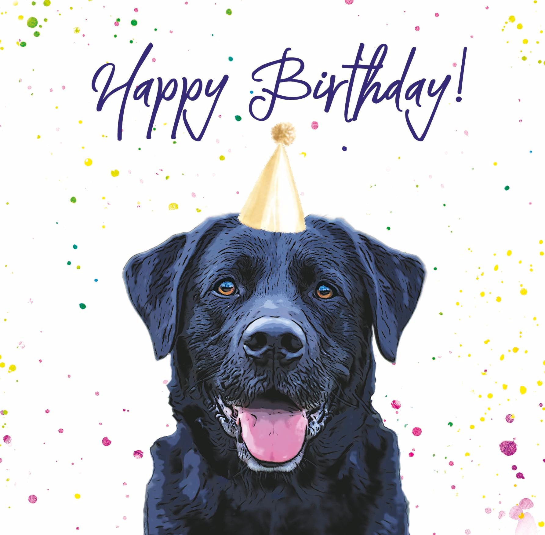 Happy Birthday Black Lab 2) Birthday AI Generated Card Black
