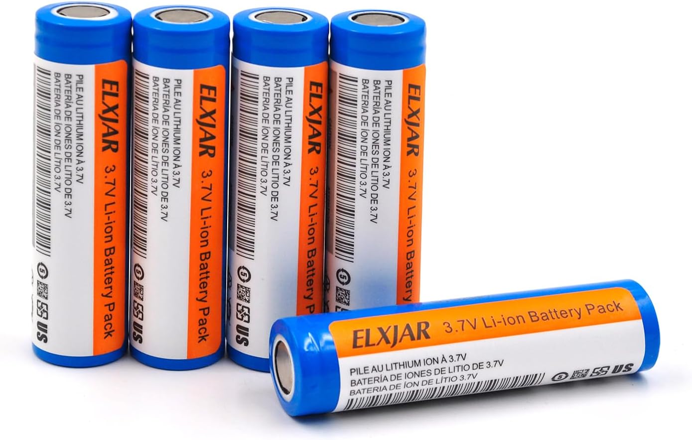 Amazon.com: (5-Pack) 3.7V 1600mAh 16650 Li-ion Rechargeable Battery ...