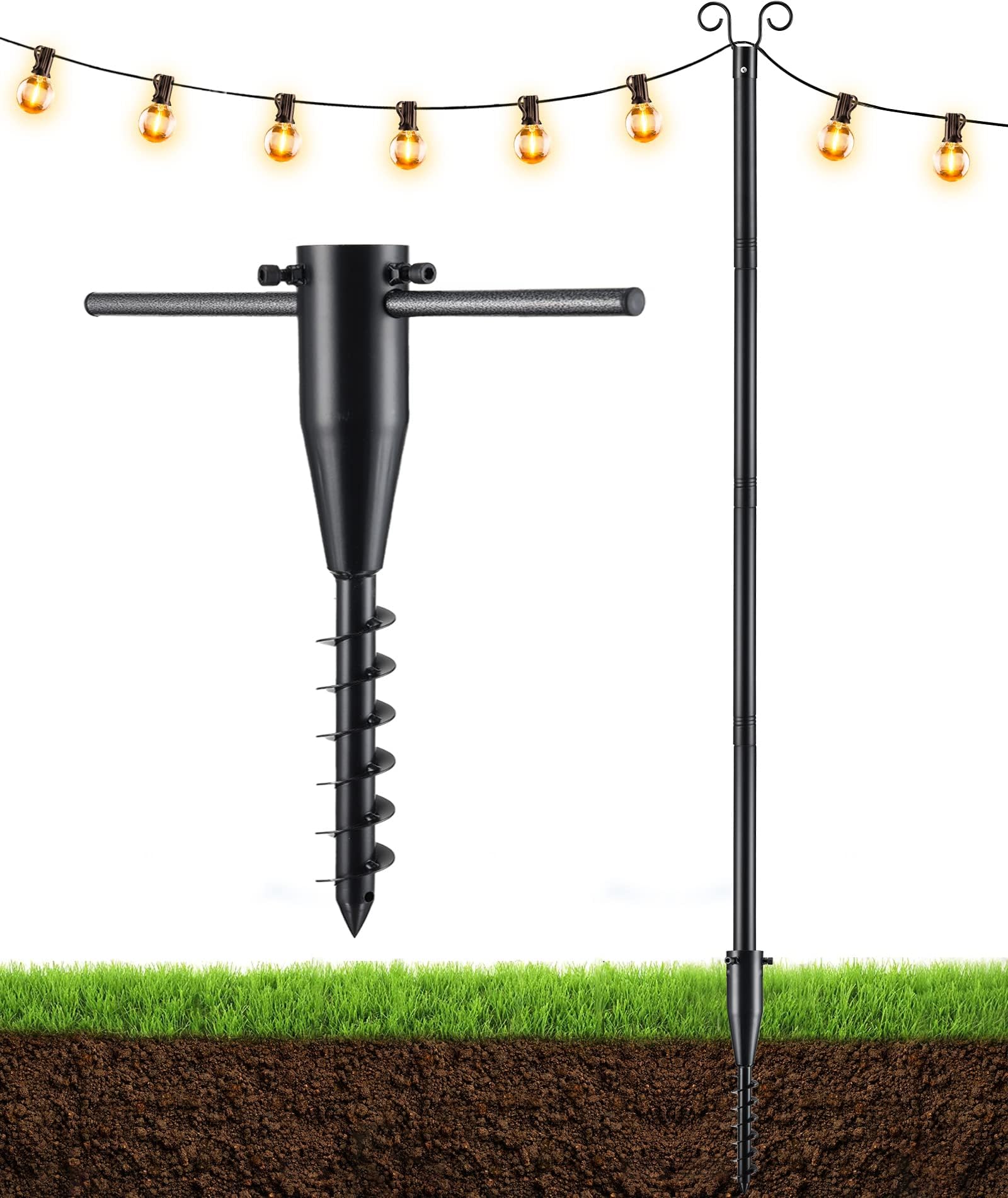Amazon.com: Keplrend String Light Poles for Outside - 9.8FT Outdoor ...