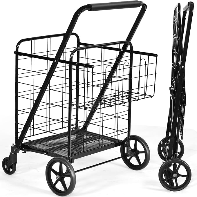 Amazon.com: IRONMAX Jumbo Shopping Cart, 330 LBS Capacity Heavy Duty ...