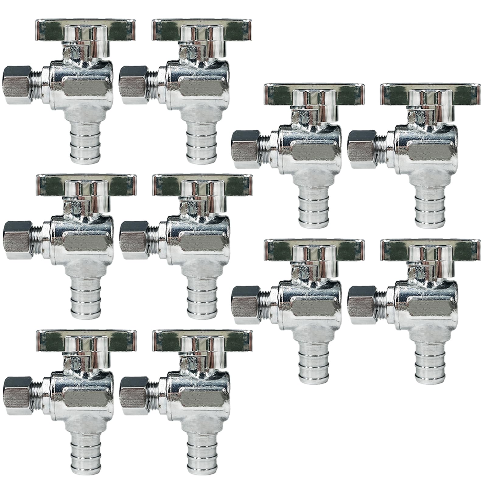 Snapklik.com : 10 Pcs 1/4 Turn Angle Stop Valve, 1/4" OD Compression X ...