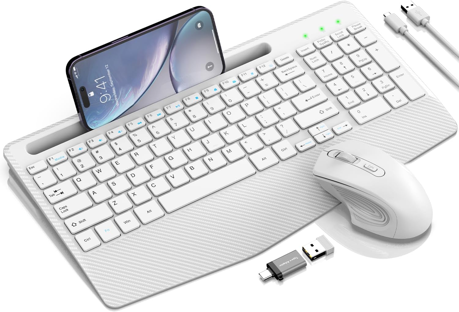 Amazon.com: Wireless Keyboard and Mouse Combo, Ergonomic Keyboard with ...