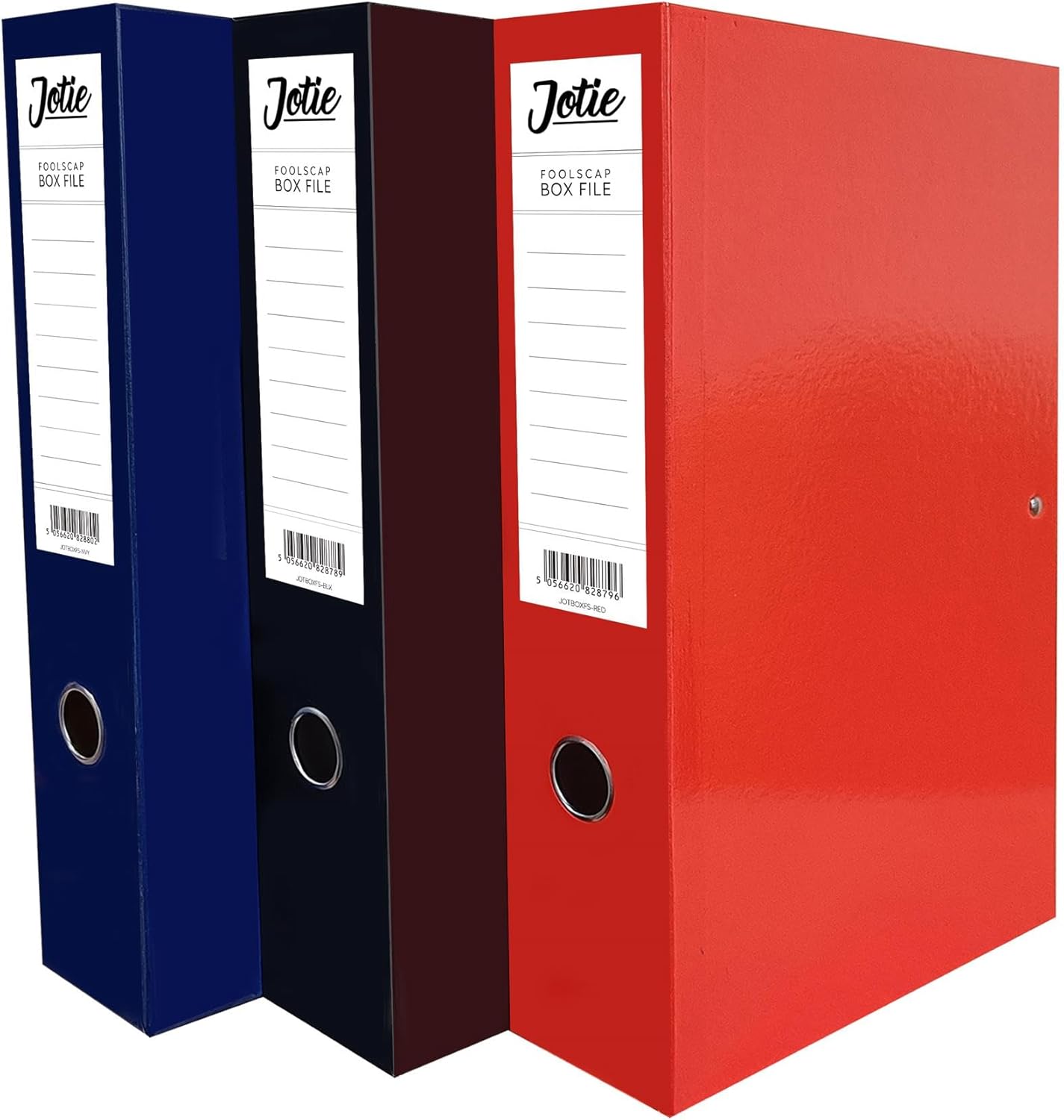 Foolscap Box Files Pack of 3 Black Red Navy Blue Folders for Paperwork ...