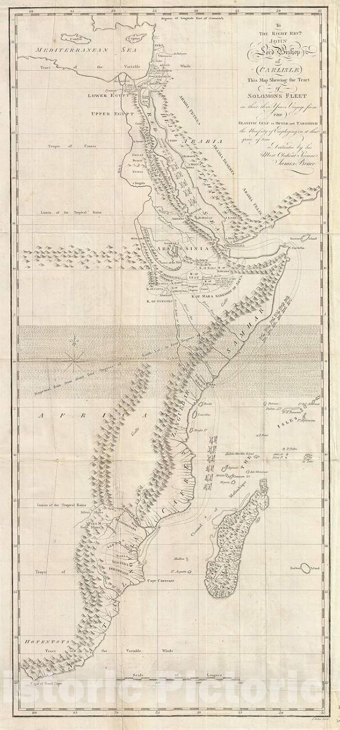 Amazon.com: Historic Map : East Africa Showing Solomon's Route to ...