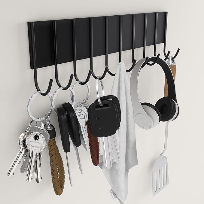 Amazon.com: Magnetic Key Holder For Fridge With 10 Hooks, Magnetic ...