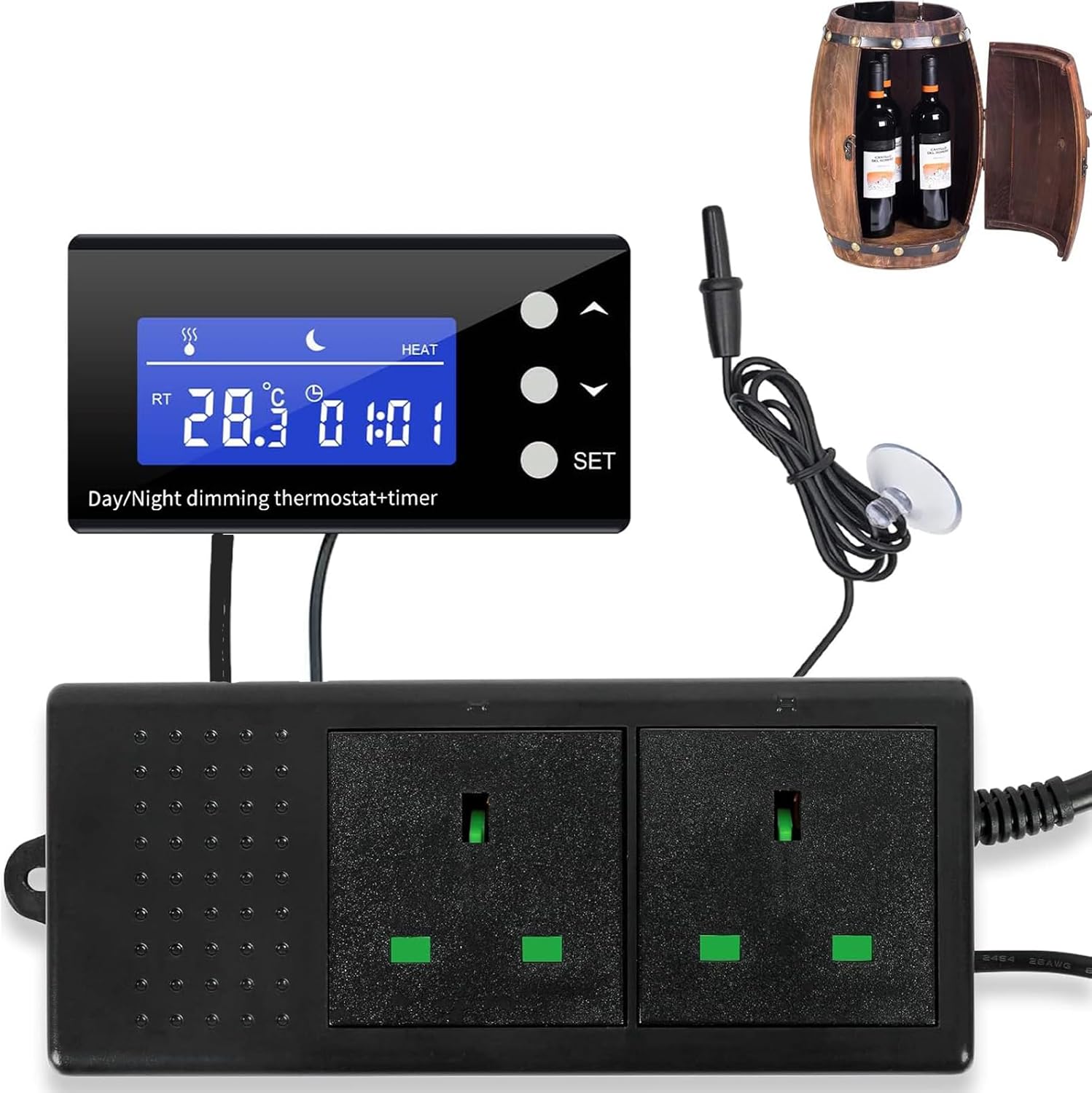 NEKOSUKI PID Day Night Thermostat Digital Dimming Thermostat with Timer ...