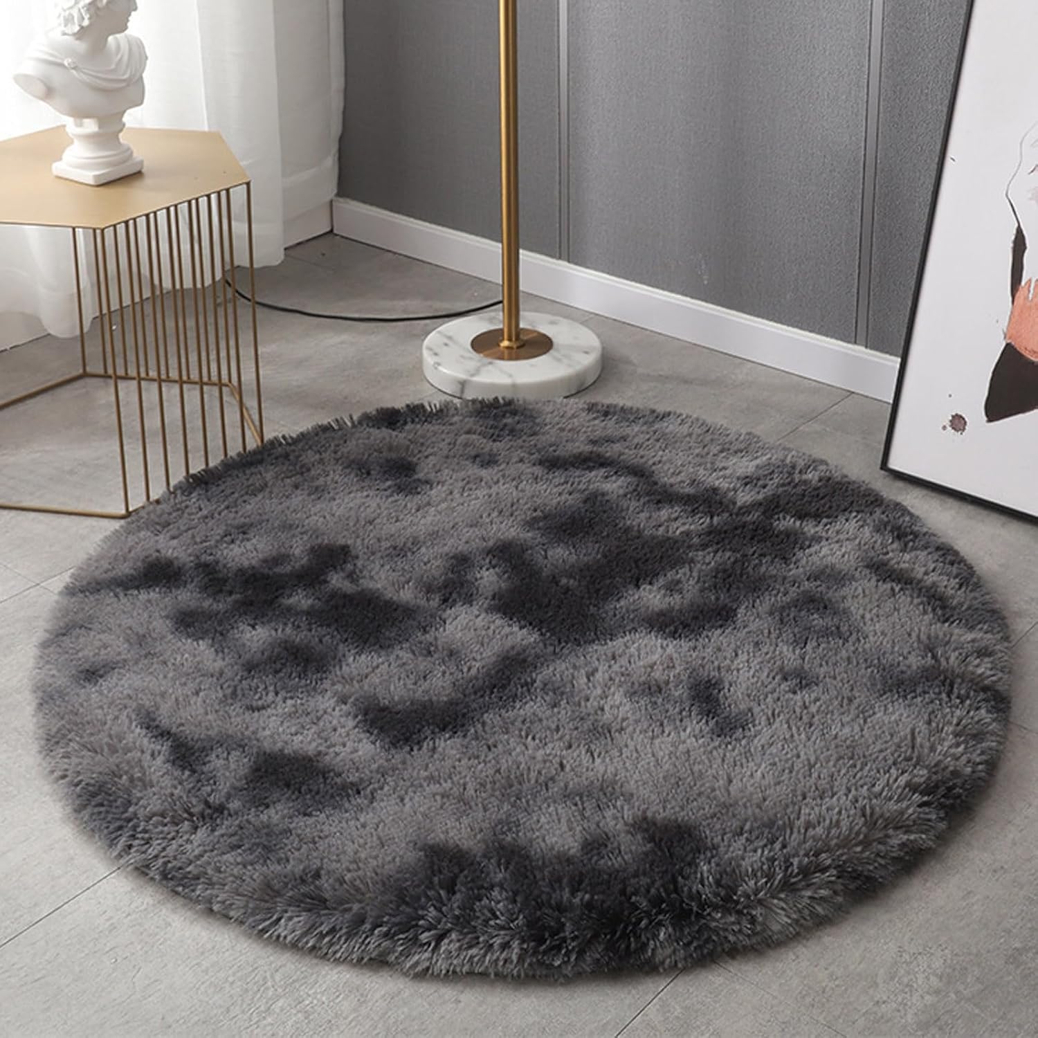 HARESLE Round Rugs Living Room - Round Rugs 60cm for Bedroom Anti Slip ...