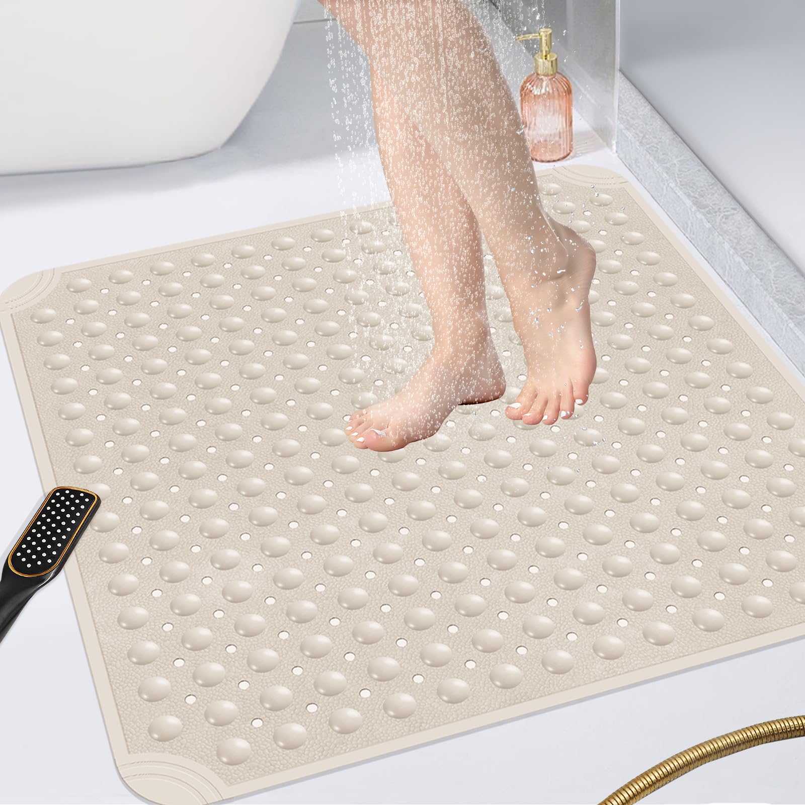 Amazon.com: OTHWAY Square Shower Mat 32"x 32", TPE Non Slip Shower Mat ...