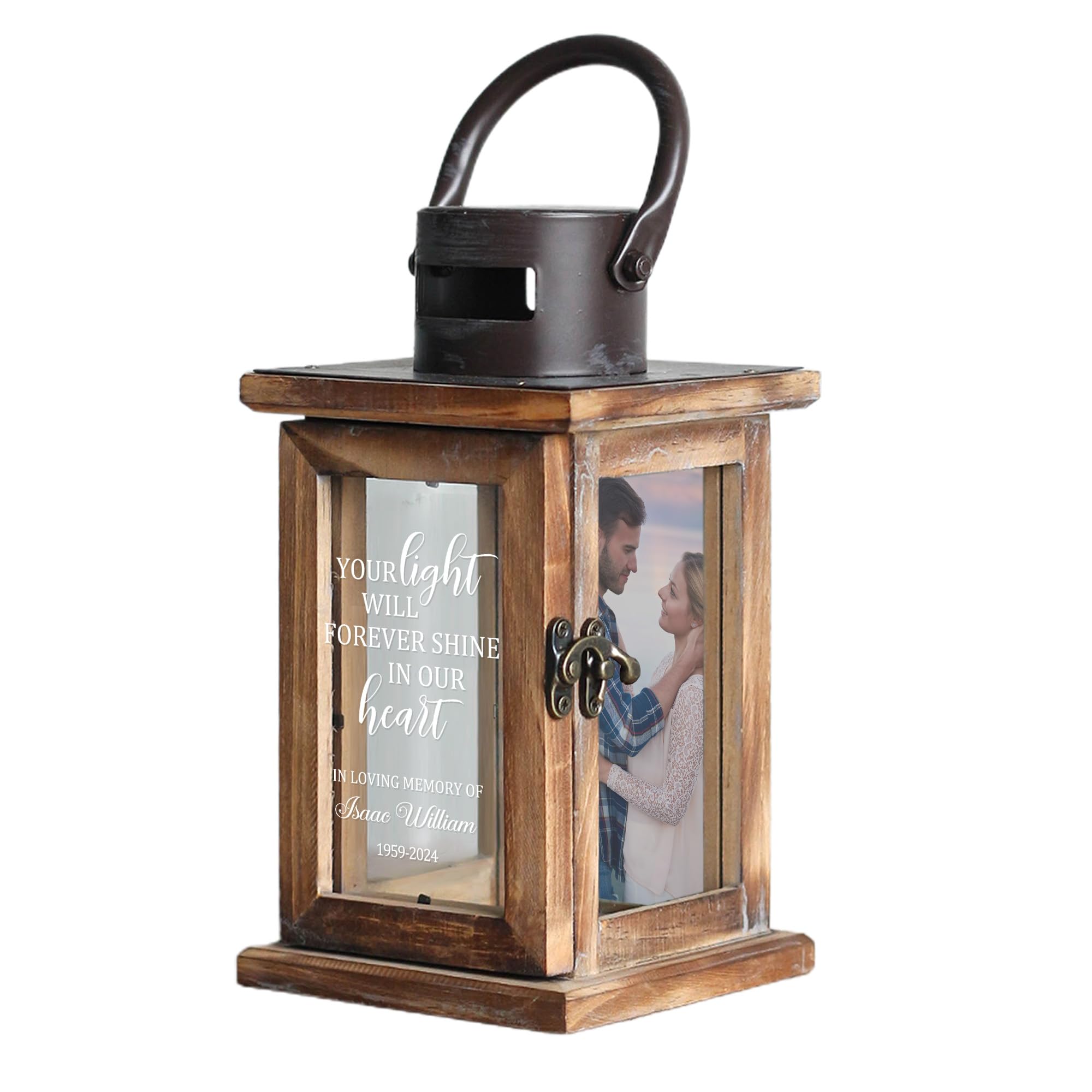 Amazon.com: Custom Memorial Lantern with Photo Frame, Personalized ...