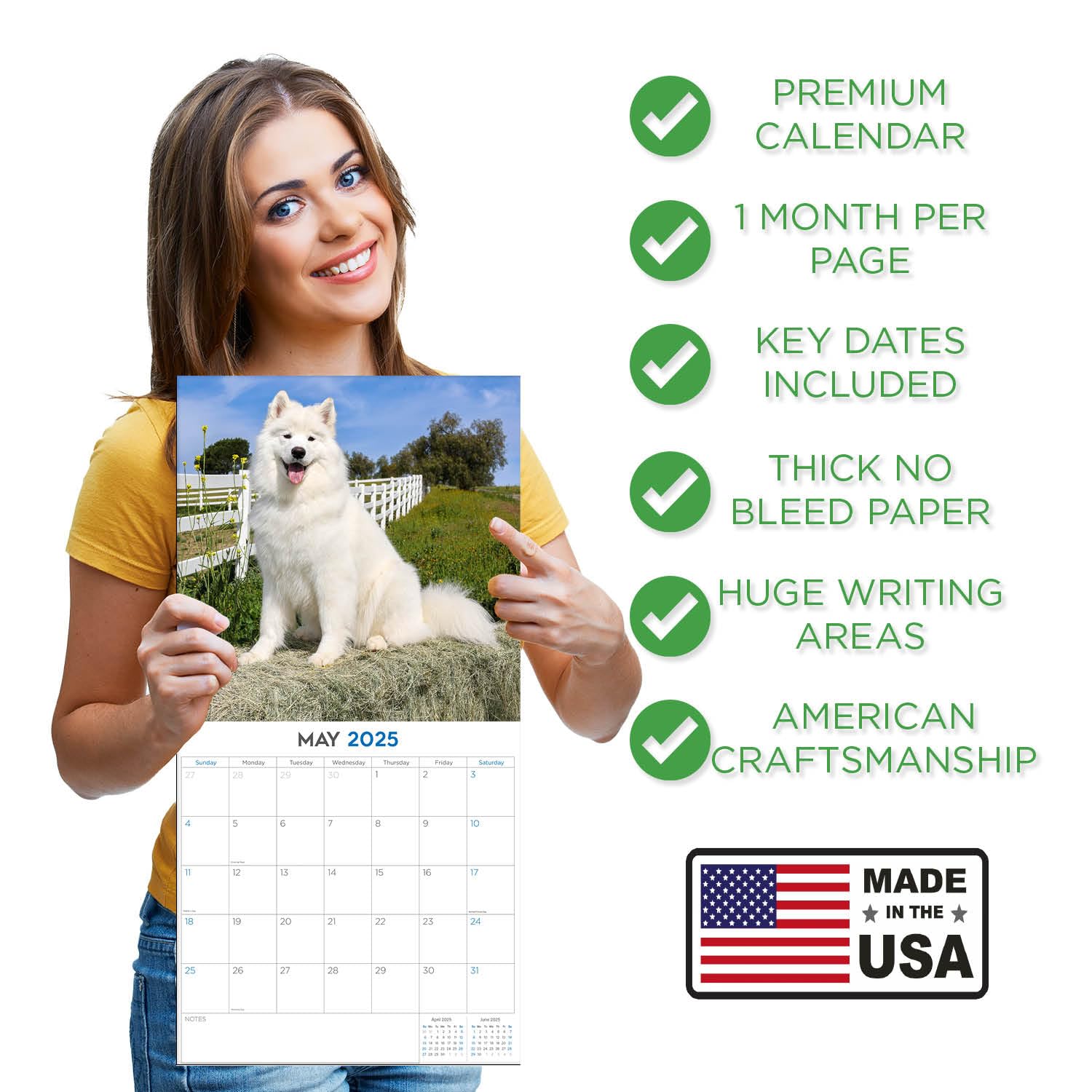 Snapklik.com : 2025 Samoyed Calendar - Dog Breed Wall Calendar - 12 X ...