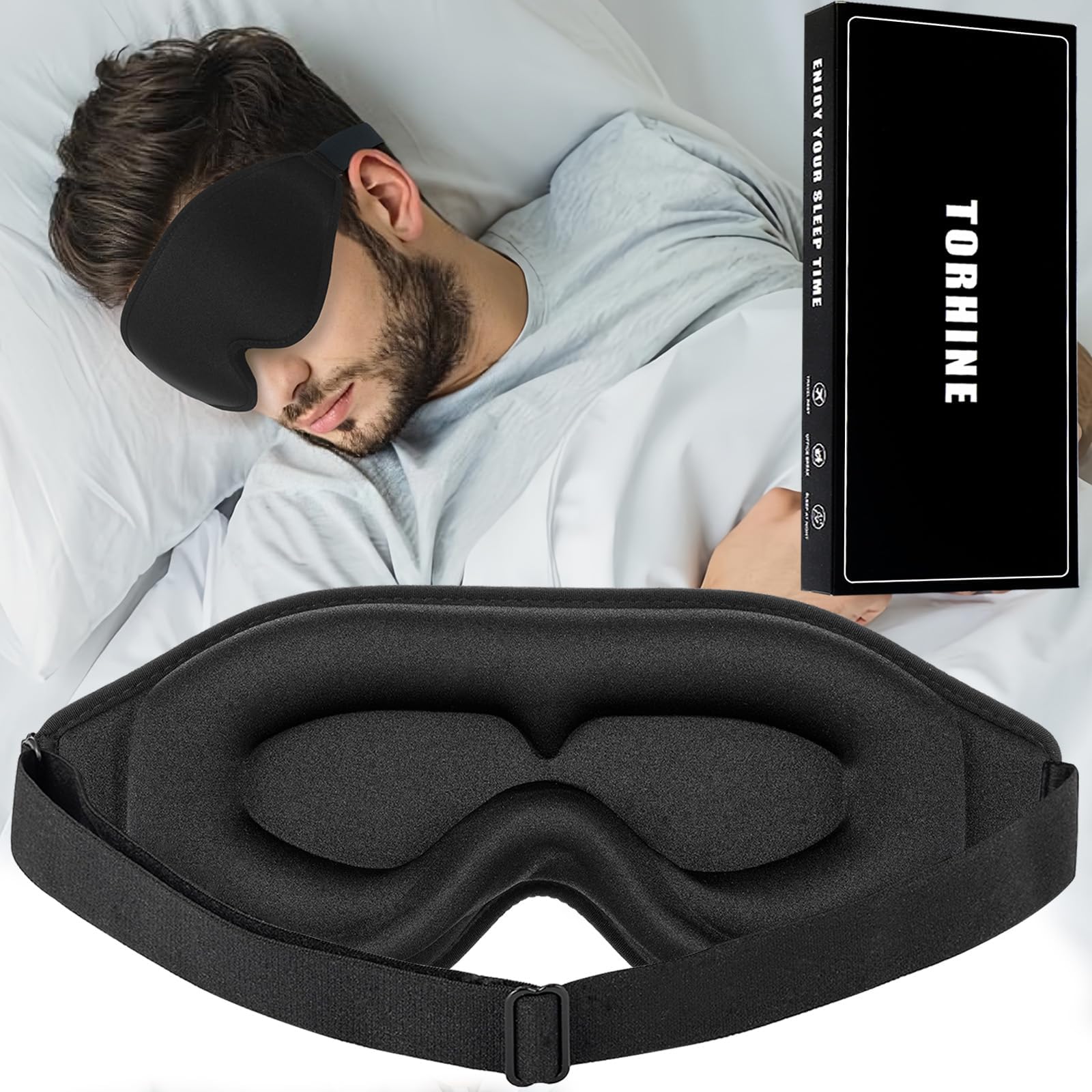 Amazon.com: 3D Contoured Sleep Mask for Women Men,Effective Light ...
