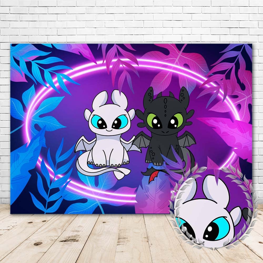 Similar Night Fury Light Fury Backdrop Baby Shower 7x5 Neon | Desertcart GB