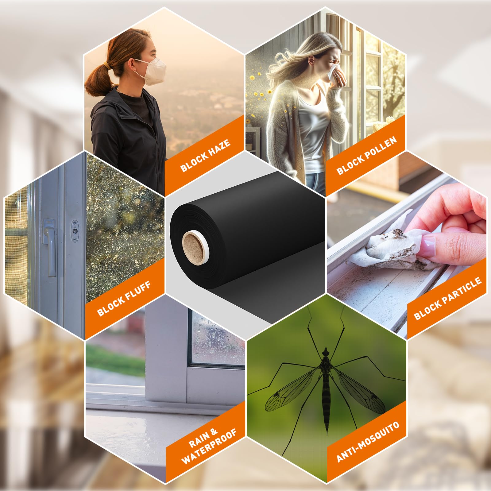 Snapklik.com : MAGZO Window Screen Replacement Roll Haze Proof 135 Mesh ...