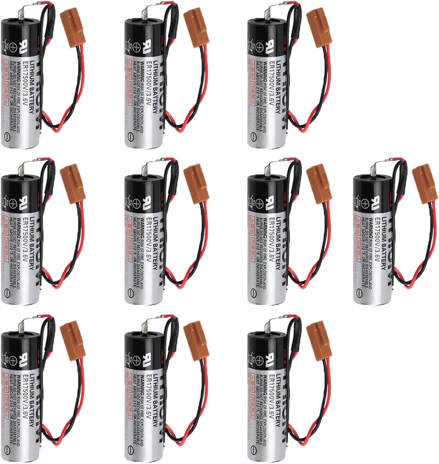 Amazon.com: 【10 Pack】 ER17500V/3.6V 2700mAh Battery ER17500V/3.6V ...