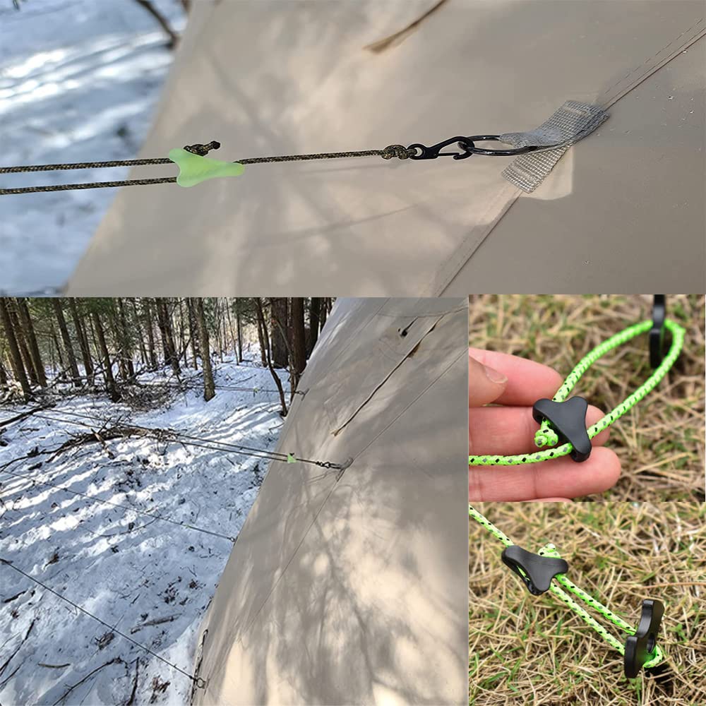 Snapklik.com : 20 Pack Ultralight Guyline Tensioners Tent Rope ...