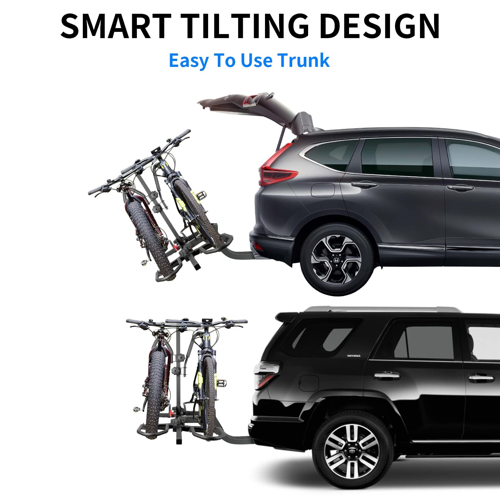 Snapklik.com : Hitch Bike Rack, Wobble Free Smart Tilting Folding ...