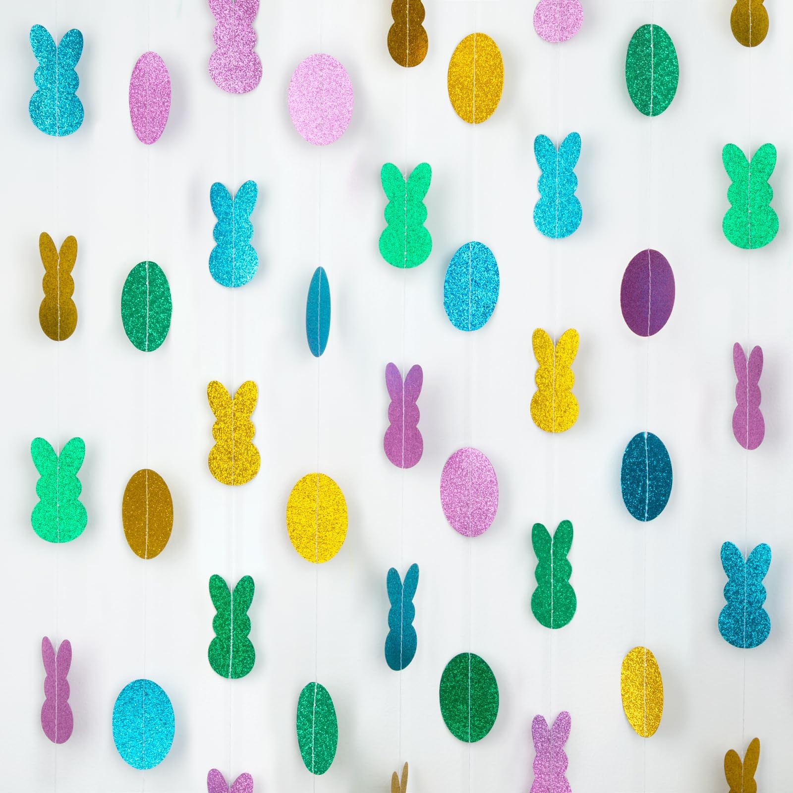 Amazon.com: 8 Pack Spring Banner Garland - Glitter Spring Flower ...