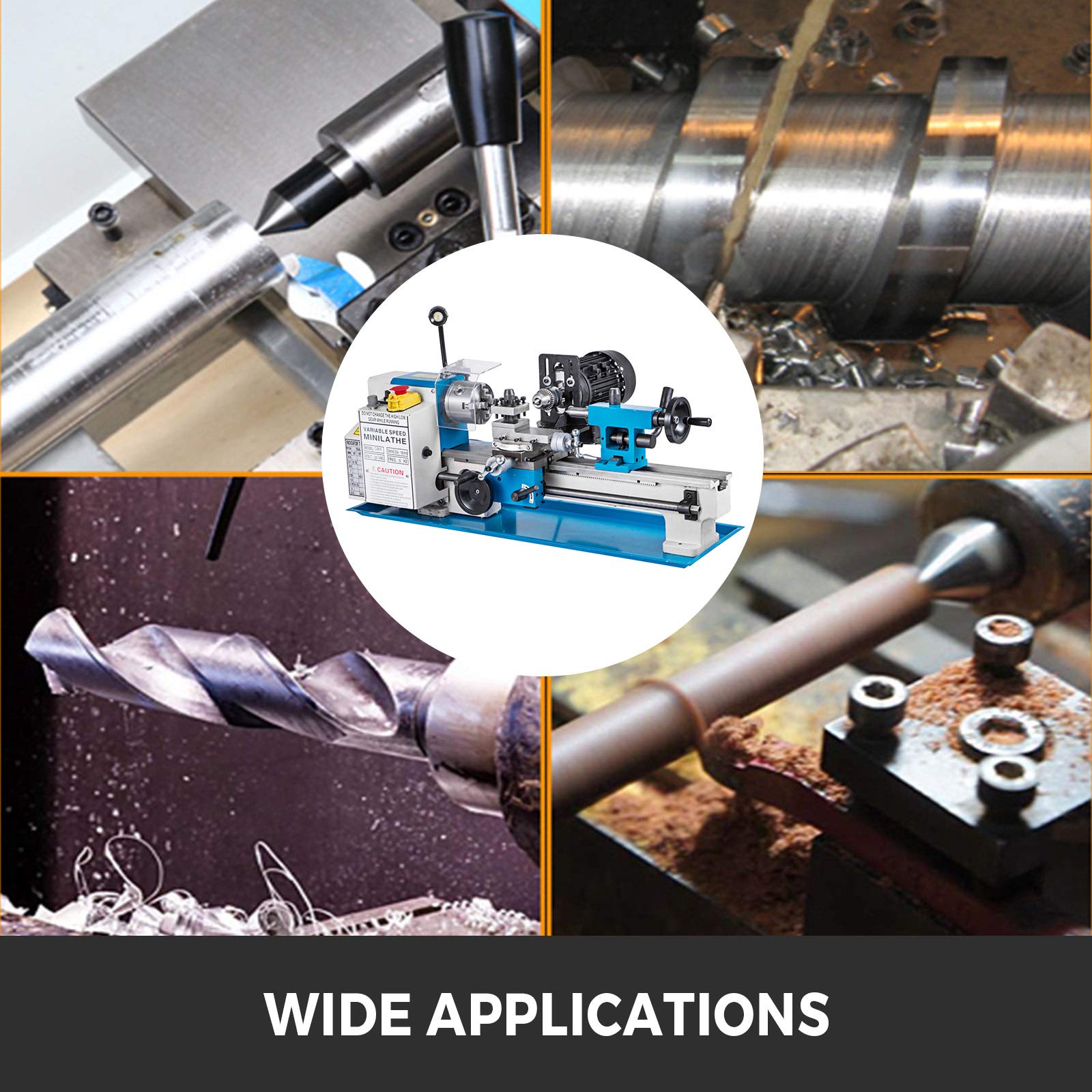 VEVOR 550W Mini Metal Lathe 7''X14'' Variable-Speed Metal Lathe 50 ...