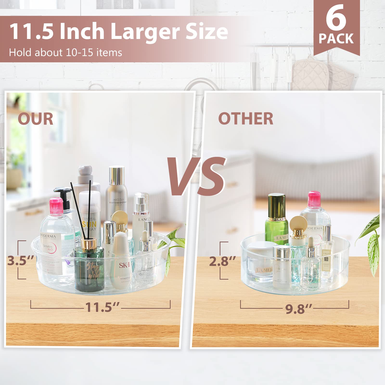 Snapklik.com : GUZON 6 Pack Lazy Susan Organizer For Cabinet, Upgraded ...