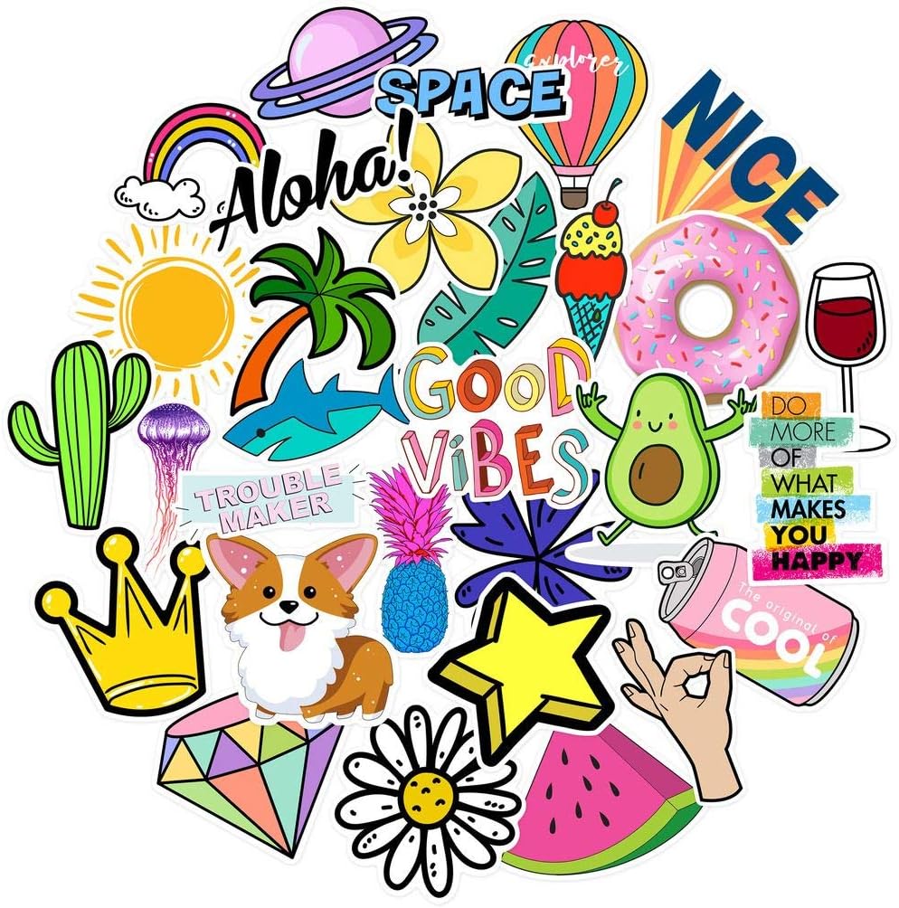 Amazon.com: Stickers for Water Bottles Big 30-Pack Cute,Waterproof ...