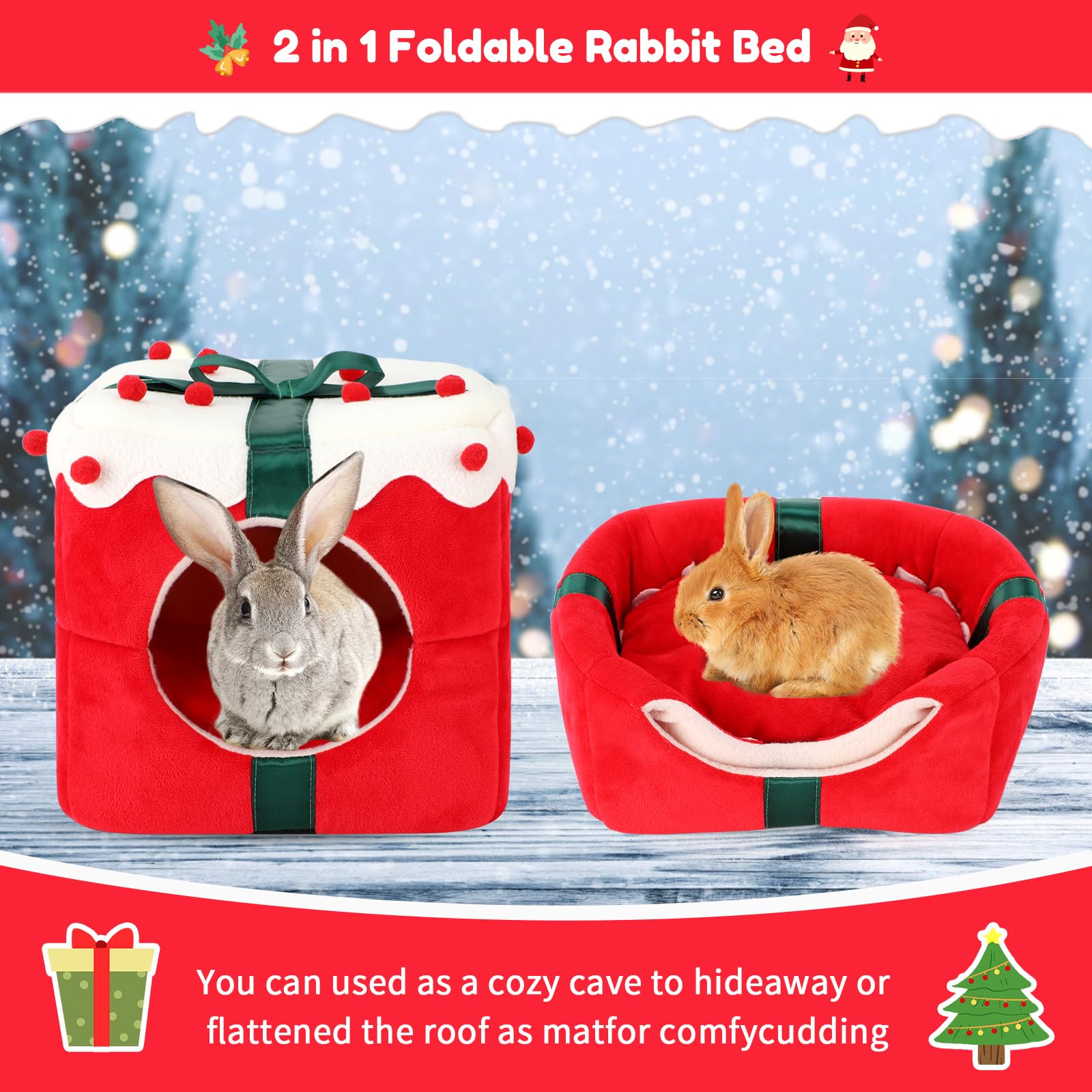 Snapklik.com : Christmas Rabbit Bed Large Rabbit House And Hideouts ...